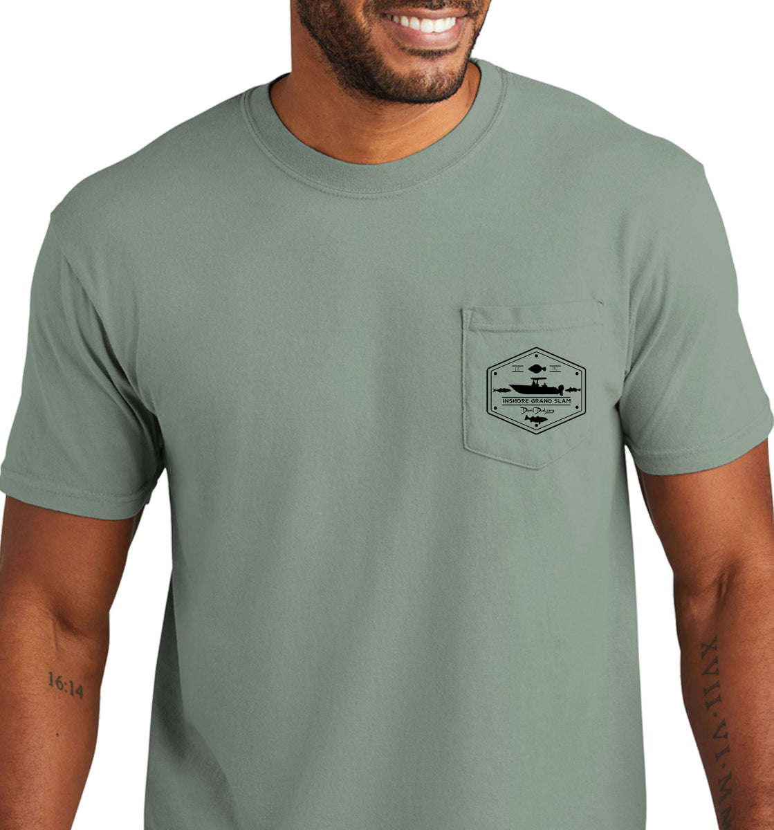 Men's Inshore Grand Slam Short Sleeve Garment Dyed Bay Pocket T-Shirt ...