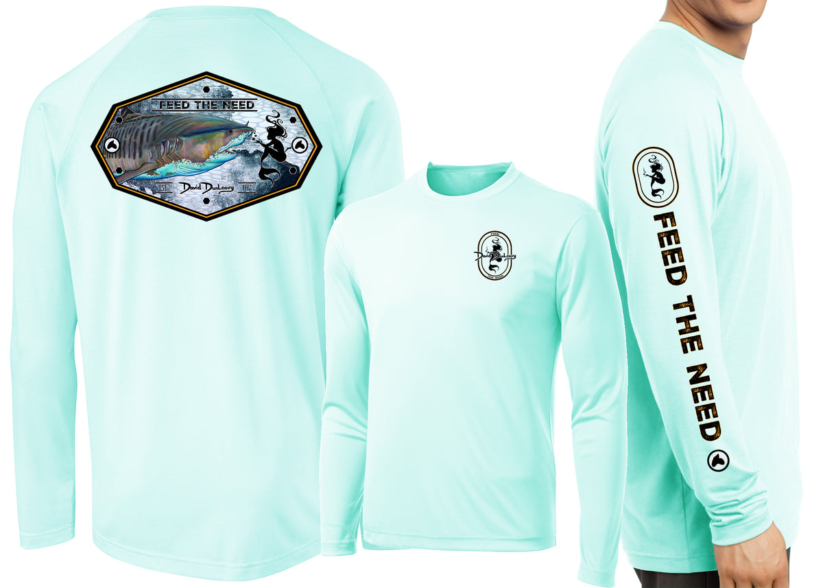 Men’s Performance Tiger Shark & Mermaid Long Sleeve | Dunleavyapparel